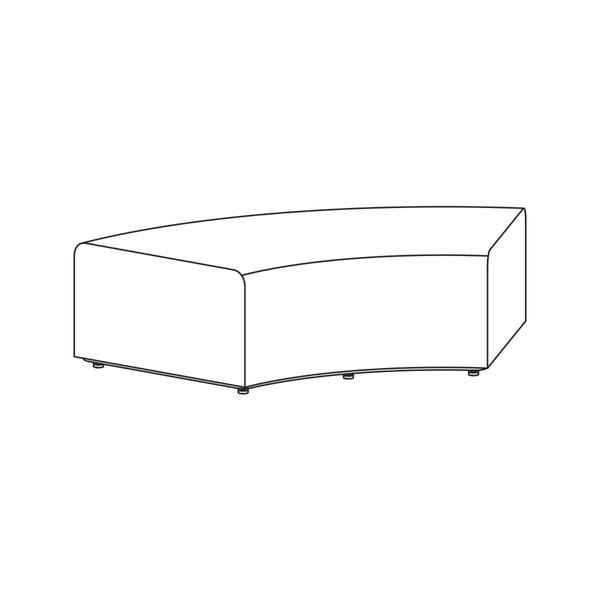 Fomcore Armless Series Curved Bench 60 with 100% ALL-FOAM CORE, Antiba ...