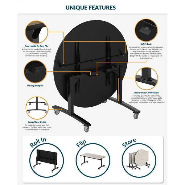 Rectangular Mobile Nesting Flipper Table, MDF Core, High Pressure Lami ...
