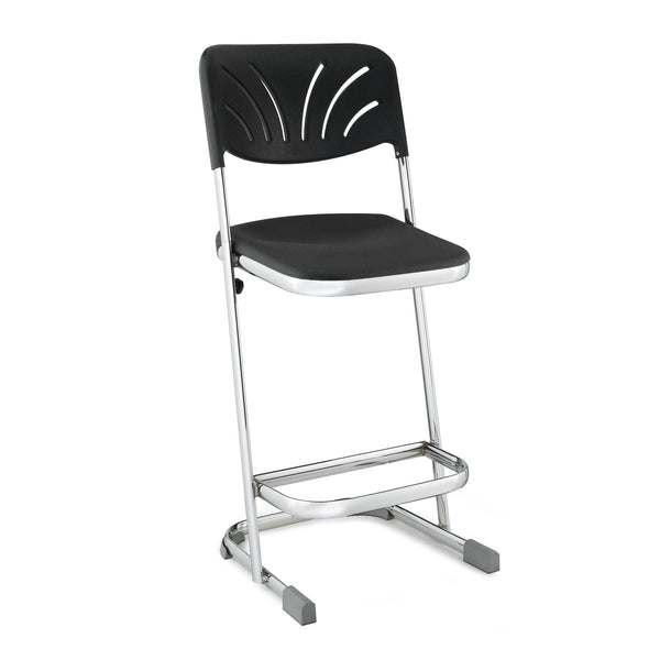 Elephant Z-Stool With Backrest, Black Seat and Chrome Frame - NextGen ...