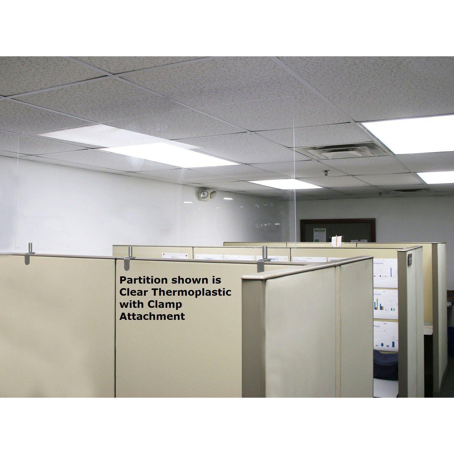 Frosted Thermoplastic Partition & Cubicle Extender with Permanent Scre ...